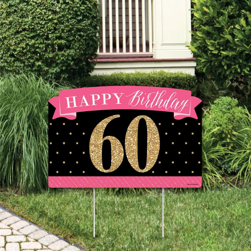 chic-60th-birthday-pink-black-and-gold-birthday-party-yard-sign