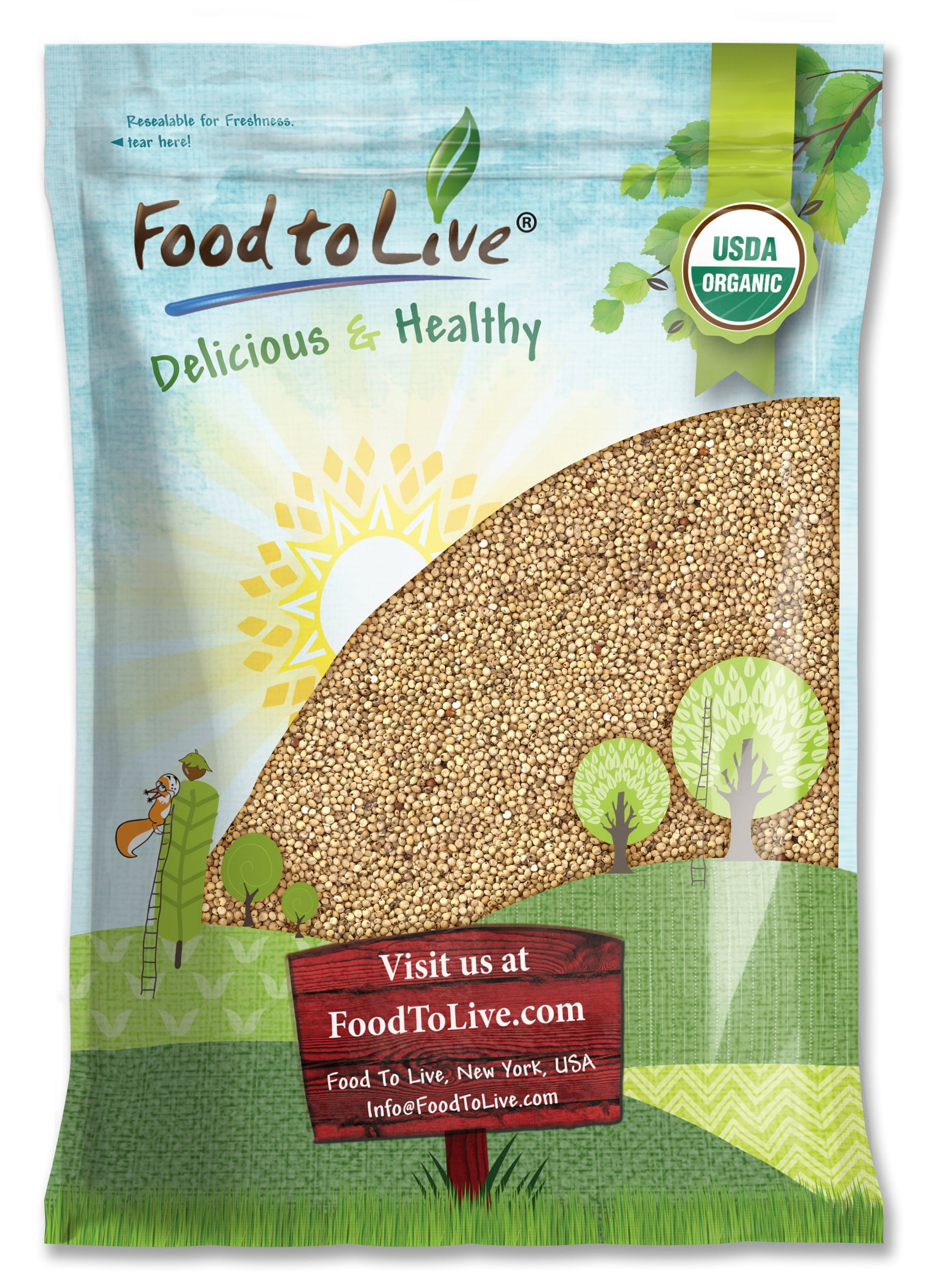Organic Whole Grain Sorghum, 10 Pounds — Non-GMO, Raw, Vegan — by Food ...