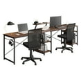 Techni Mobili L-Shape Industrial Desk with Storage Shelves, Walnut RTA ...