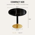 Miniyam 31.5 in. Round Tulip Dining Table for 2-4, Glossy Stone-Look ...