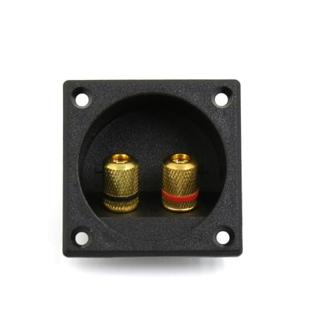 Square Black Audio Speaker Spring Binding Post 2 Terminal Box Connector ...