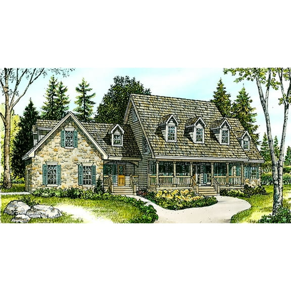 010-315: Traditional Country 2 Bed, 2 Bath Luxury Home Plan, 1642 Sq Ft ...