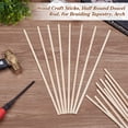 50Pcs 13.8 Inch Wooden Dowel Rods Half Round Split Wood Dowels Sticks ...