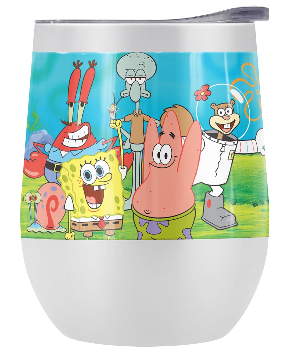Spongebob Official Spongebob Group Scene 12 oz Stemless Tumbler ...