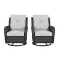 PARKWELL Patio Rocking Swivel Cushioned Chairs Set of 2,Wicker Glider ...