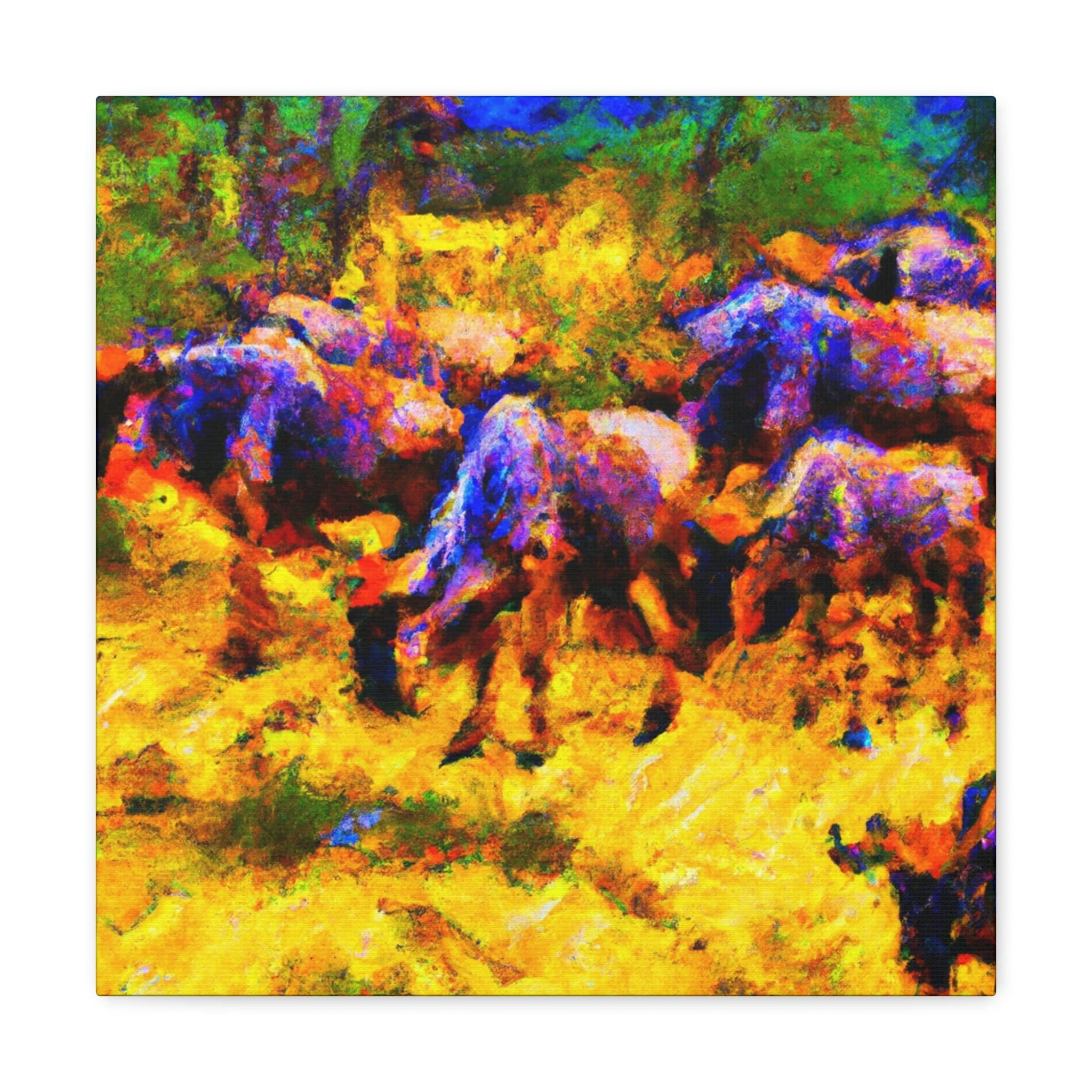 Wildebeest in Fauvism - Canvas - Walmart.com