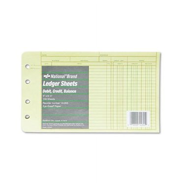 Adams Ledger Binder Refill Sheets, 6-Ring, 5 x 8 1/2, Green/White, 100 ...
