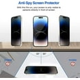 Entronix Privacy Tempered Glass Screen Protector for Apple iPhone 14 Pro, Anti-Spy Tempered ...