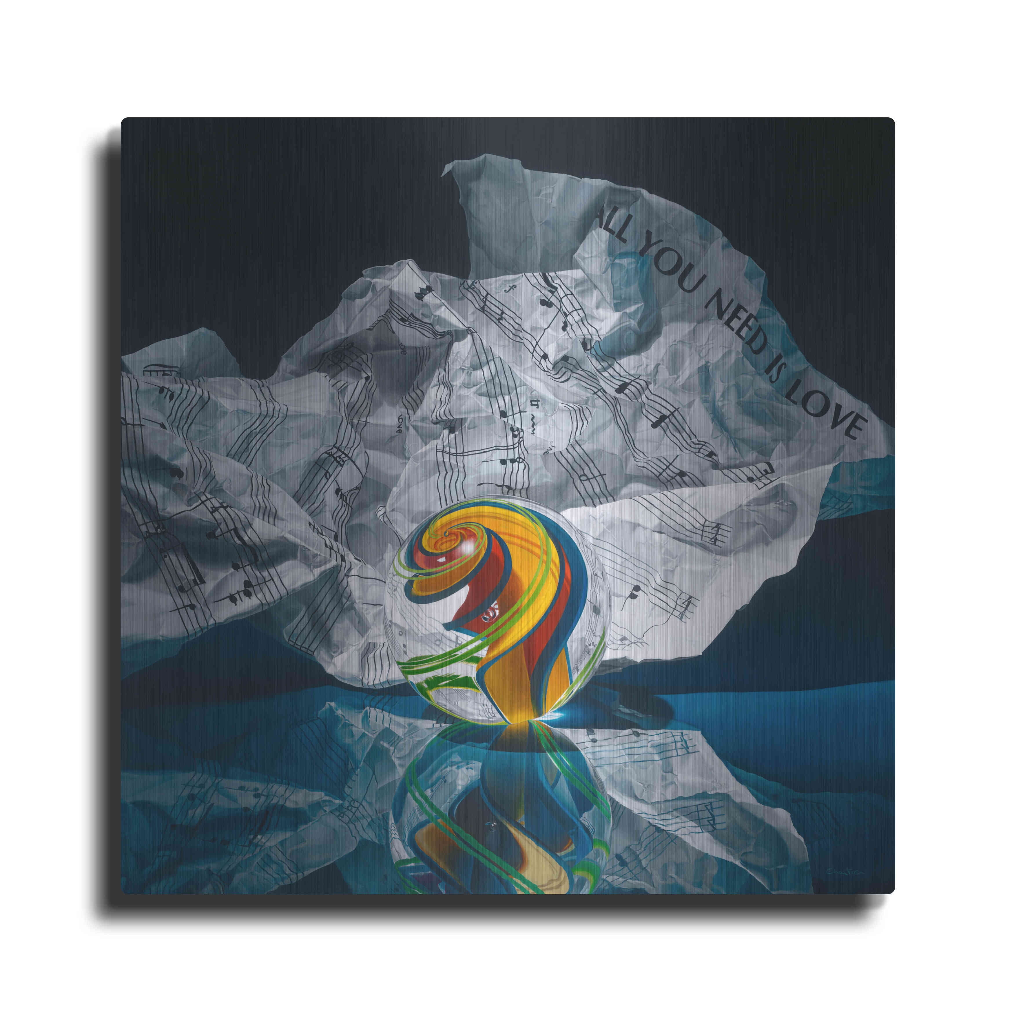 Luxe Metal Art 'All You Need Is Love' by Francois Chartier, Metal Wall ...