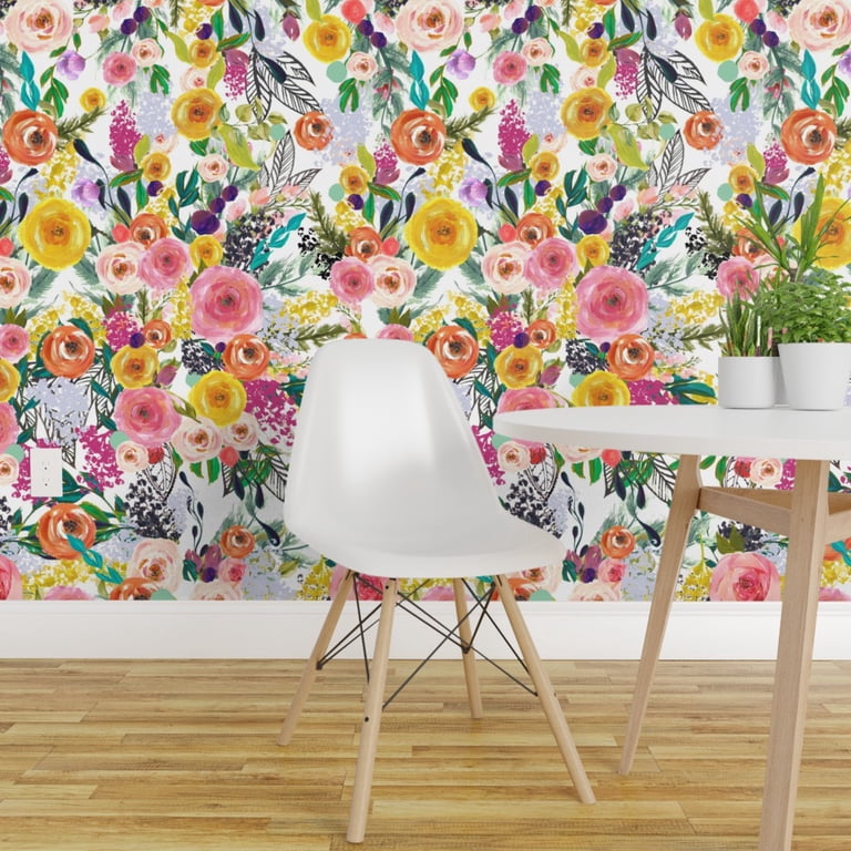 Bold Floral Print Wallpaper
