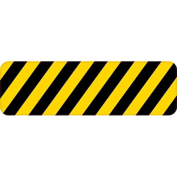 StickerTalk Caution Stripes Vinyl Sticker, 10 inches x 3 inches ...