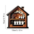 Halloween Light Up Haunted House Wooden Tabletop Decor with Ghosts and ...