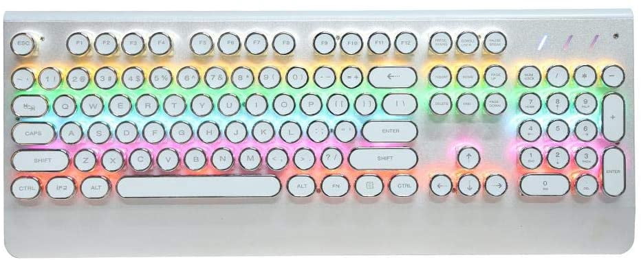Lumana Mechanical Keyboard,Rainbow LED Backlit Gaming Keyboard, Silver ...