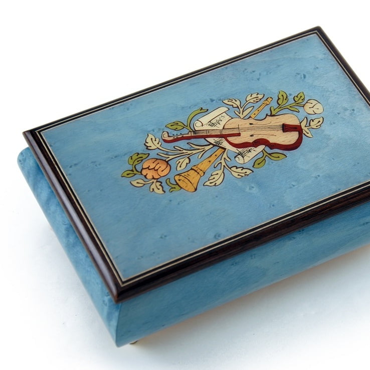Gorgeous Handcrafted 30 Note Light Blue Musical Instrument Theme Wood ...