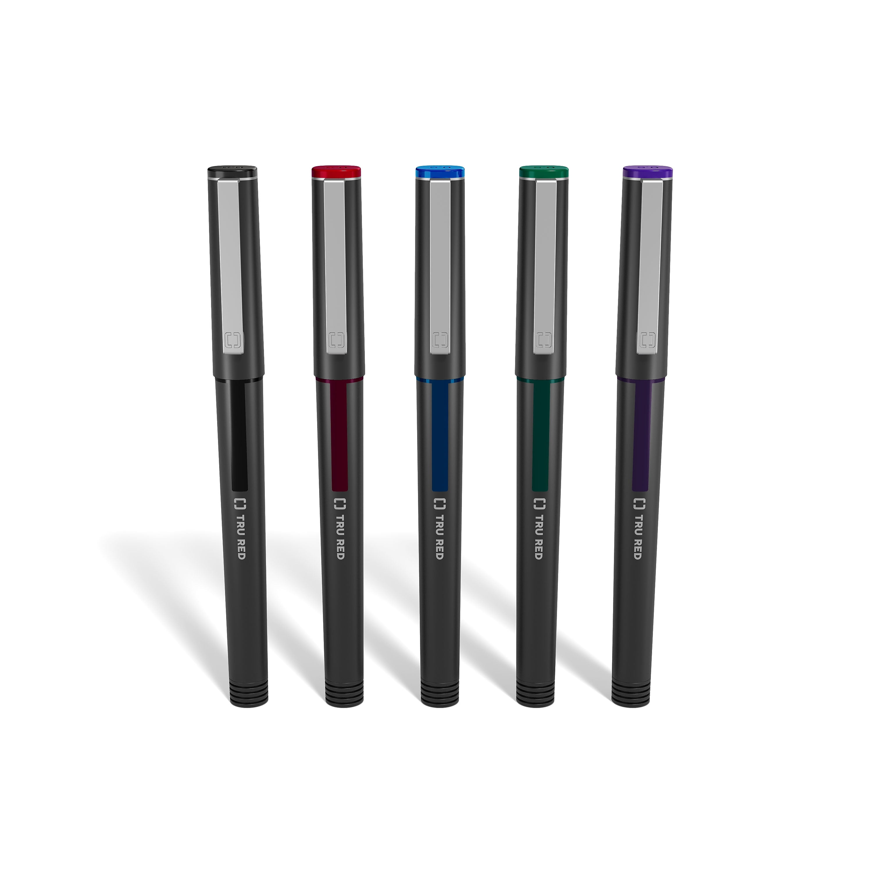 TRU RED Rollerball Pens Fine Point Assorted Colors 5/Pack TR57319 ...