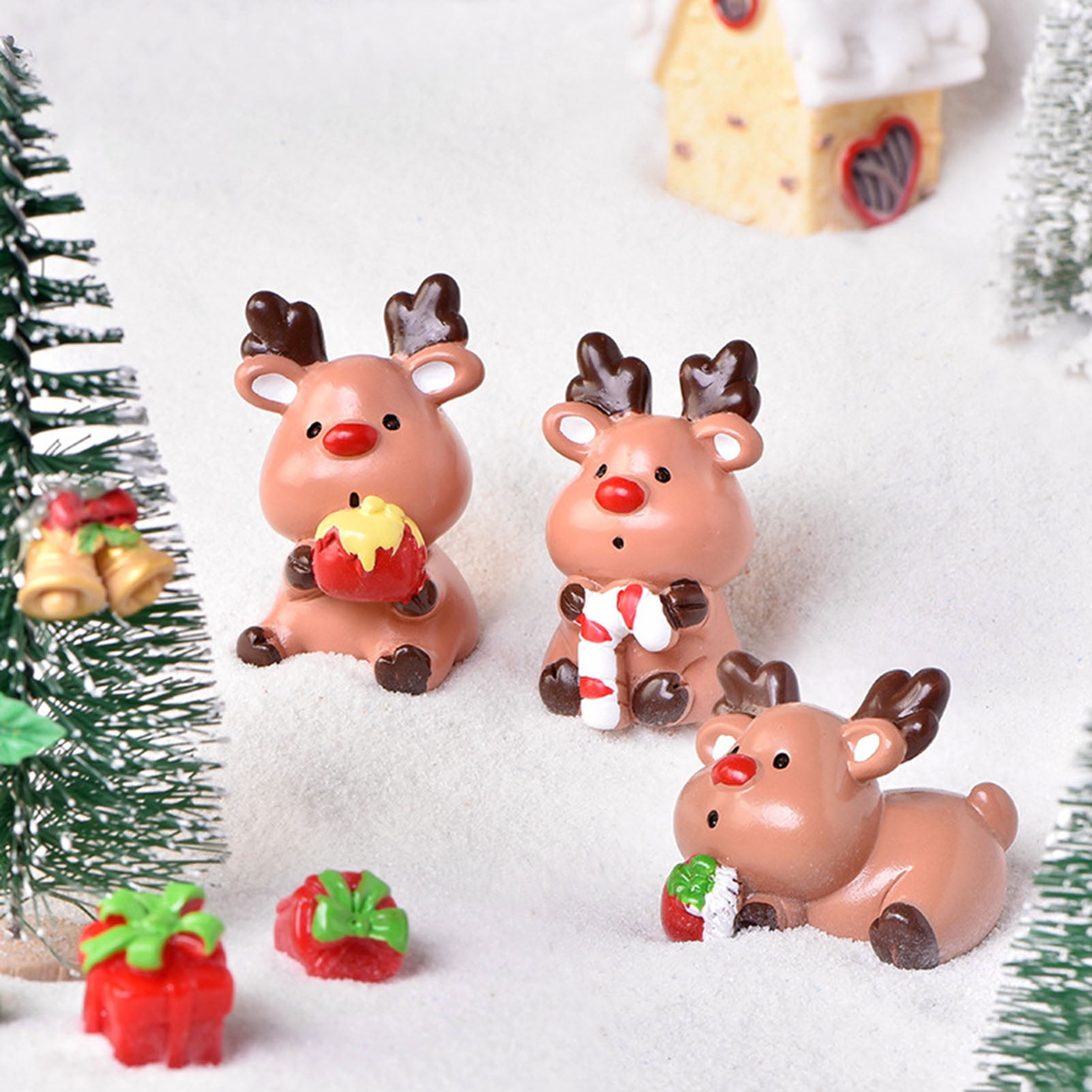UDIYO Christmas Elk Figurines Exquisite Lovely Resin Cute Multi-style ...