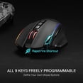 M991 Wireless Gaming , 26000 DPI 3-Mode Gamer Mice w/Rapid Fire Key, 9 ...