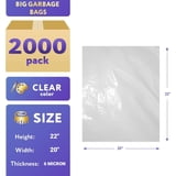 Pack of 2000 Clear Trash Bags 20 x 22. Thickness 6 Micron. High Density ...