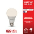 Energizer Smart Bright Warm White LED Light Bulb, A19 Shape, E26 Base ...