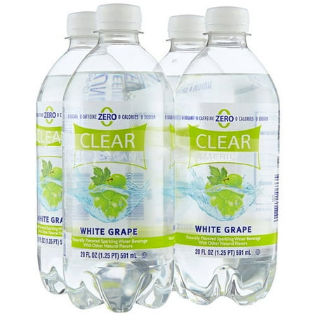 Clear American White Grape Sparkling Water Beverages, 20 fl oz, 4 pack - Walmart.com