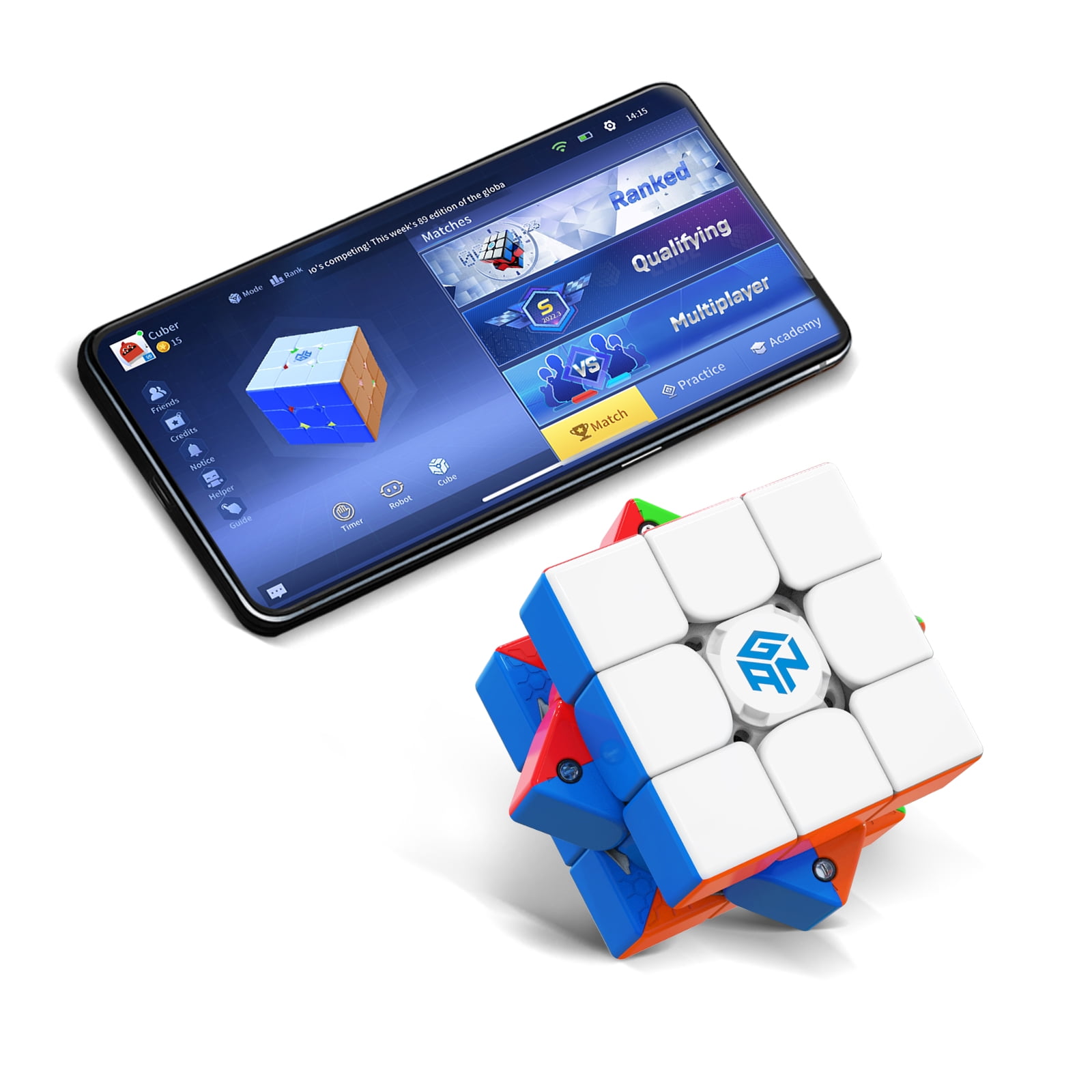 Buy GAN 356 i 3 Stickerless Cube, Smart Cube 3x3 Speed Cube Intelligent ...