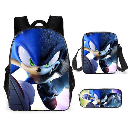 Sonic The Hedgehog Game Large Backpacks Thermal Lunch Box Sling Bag Pen ...