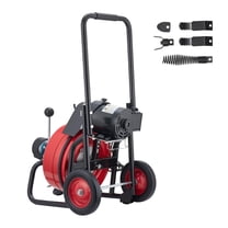 KFFKFF Electric Drain Cleaning Machine, 50 FT x 5/16 Inch Cable, Sewer ...