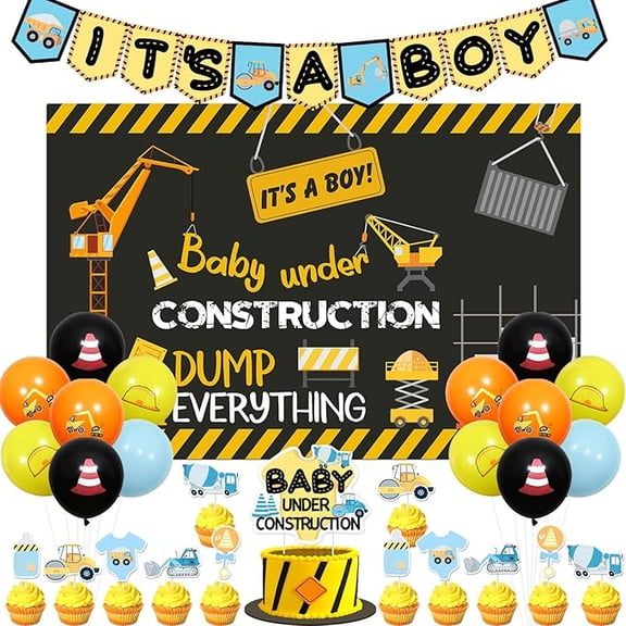 6pcs Black Acrylic Crane Truck Silhouette Cupcake Toppers, Construction ...