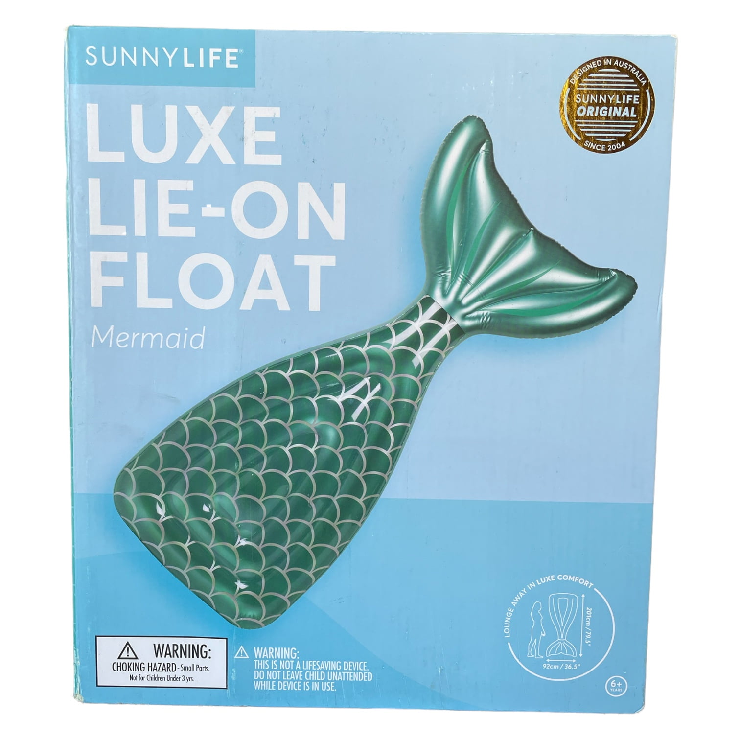 SunnyLife Oversized Inflatable Luxe Lie-On Floats, Mermaid - Walmart.com