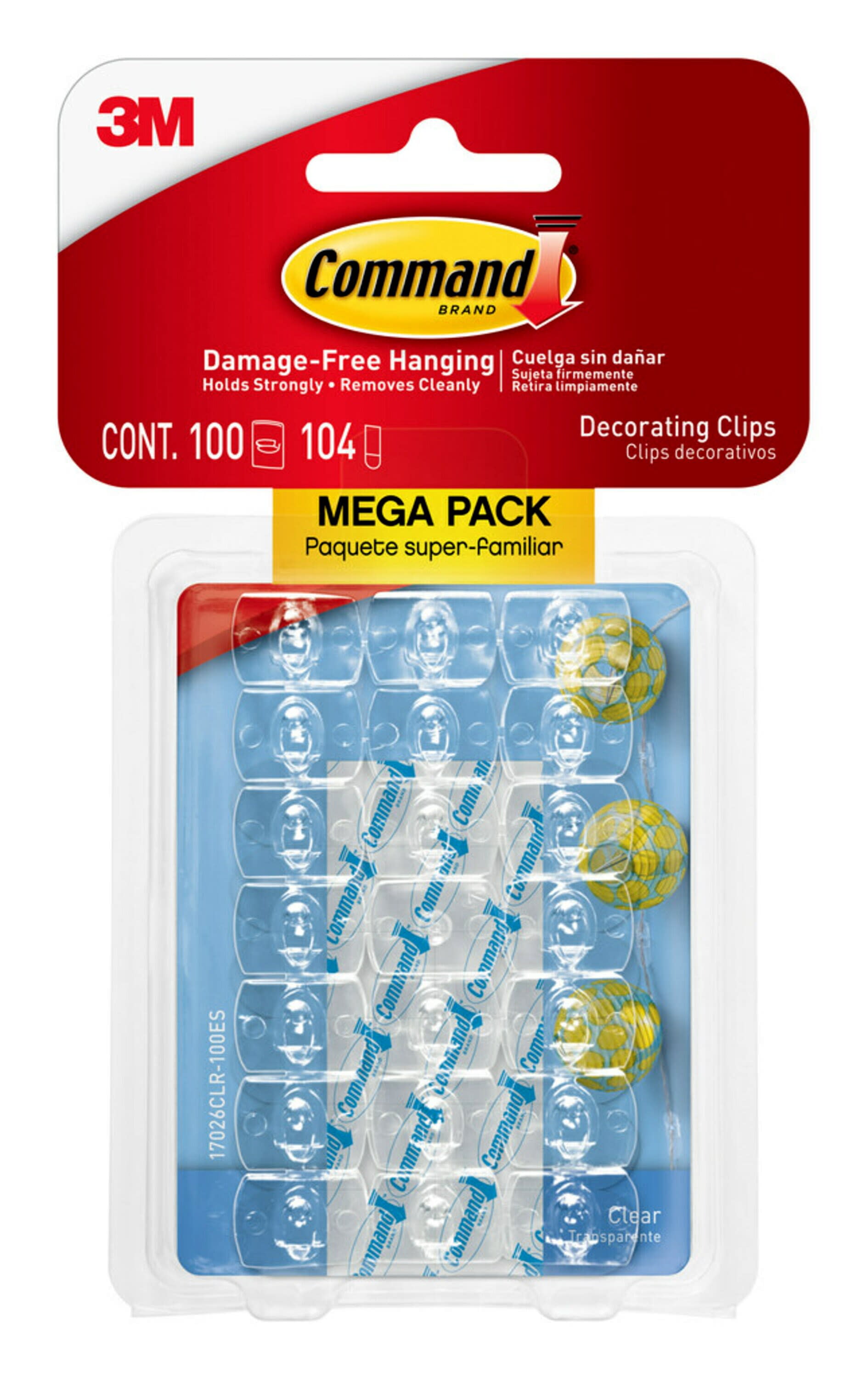 Command Clear Decorating Clips Megapack, 100 Clear Decorating Light ...