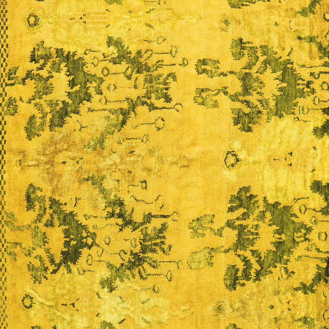 Ahgly Company Indoor Square Abstract Yellow Modern Area Rugs, 6' Square ...