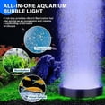 Aquarium Air Bubble Light,LED Fish Tank Bubbler Stone Disk with 11 ...