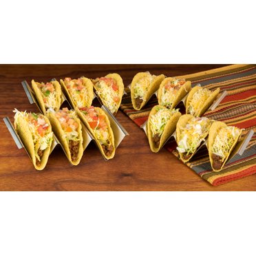 Taco Holder Stand - Set of 6 - Oven & Grill Safe Stainless Steel Taco ...