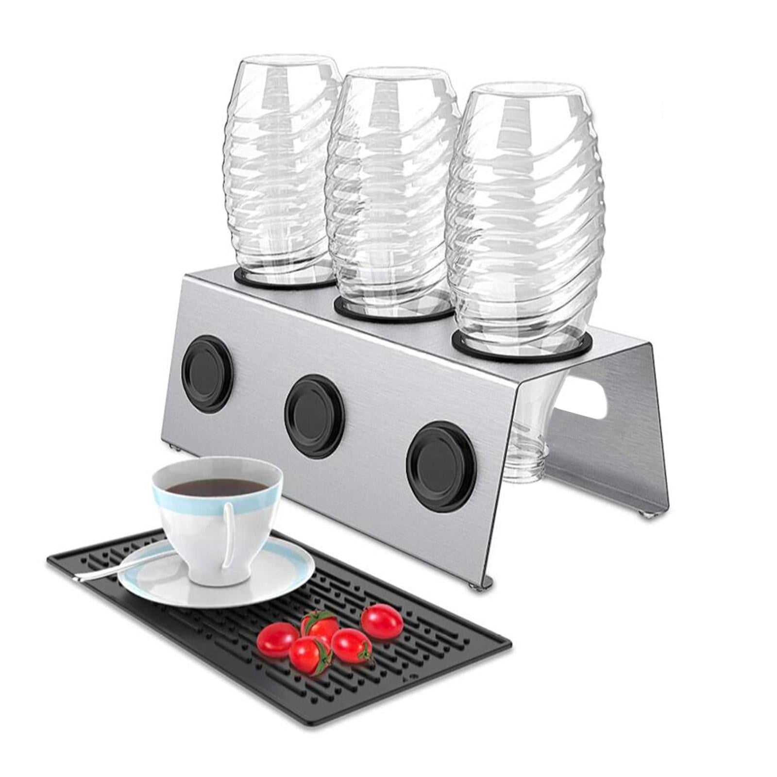 Soporte de Goteo de Cristal para de Refresco de Acero Inoxible Rejil de ...