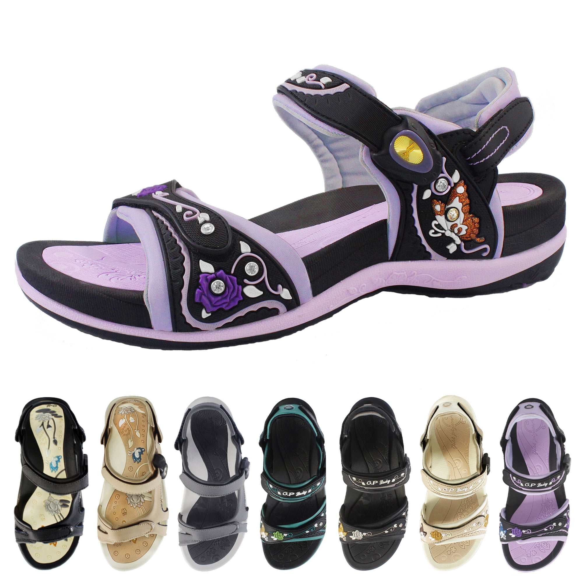 GP Signature Snap Lock Sandals for Women - Walmart.com