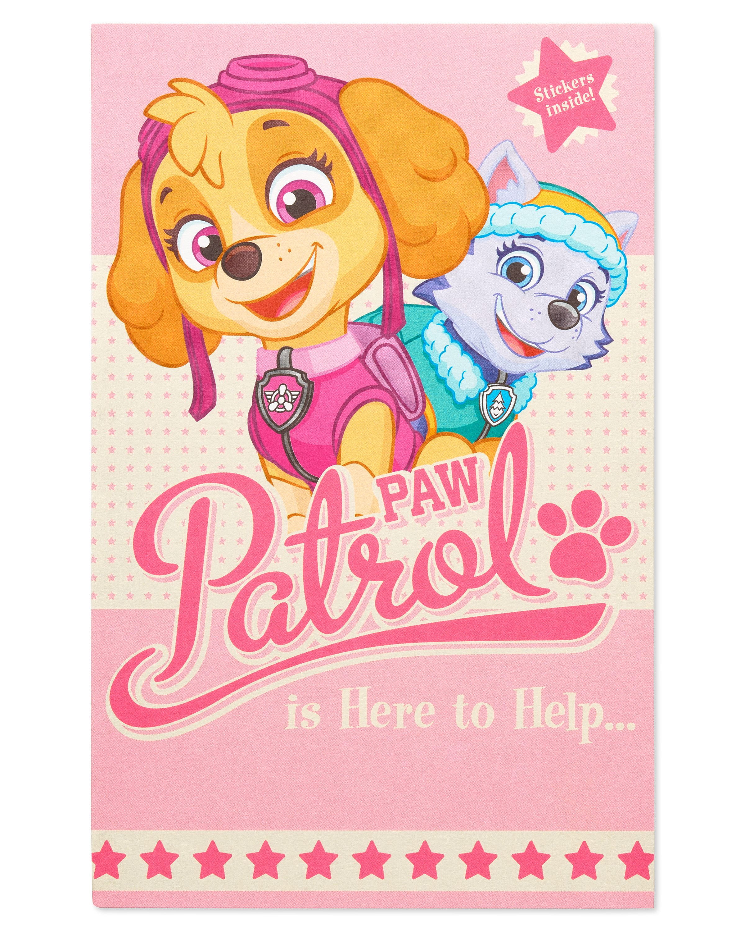 American Greetings Paw Patrol Birthday Card for Girl with Stickers ...