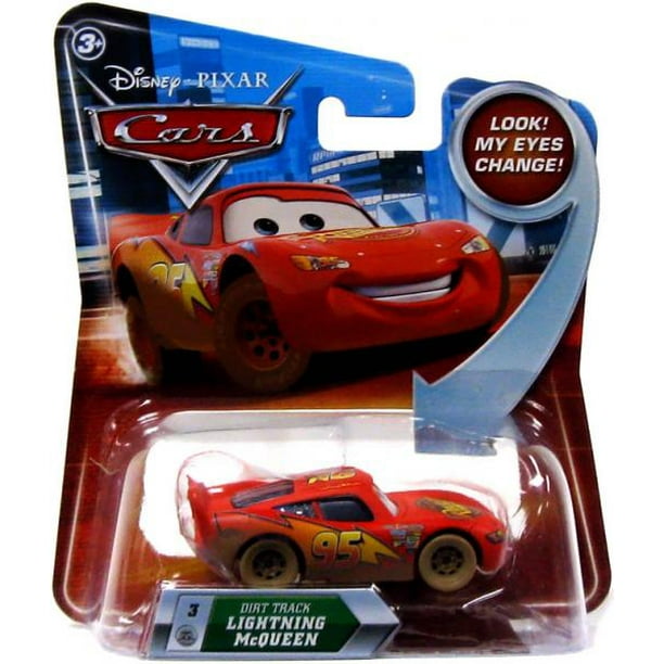 Disney Cars Lenticular Eyes Series 2 Dirt Track Lightning McQueen Diecast Car - Walmart.com ...