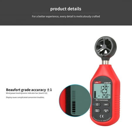 UT363BT Mini Anemometer 0~30m/s 0~12 Levels Accurate Wind Air ...