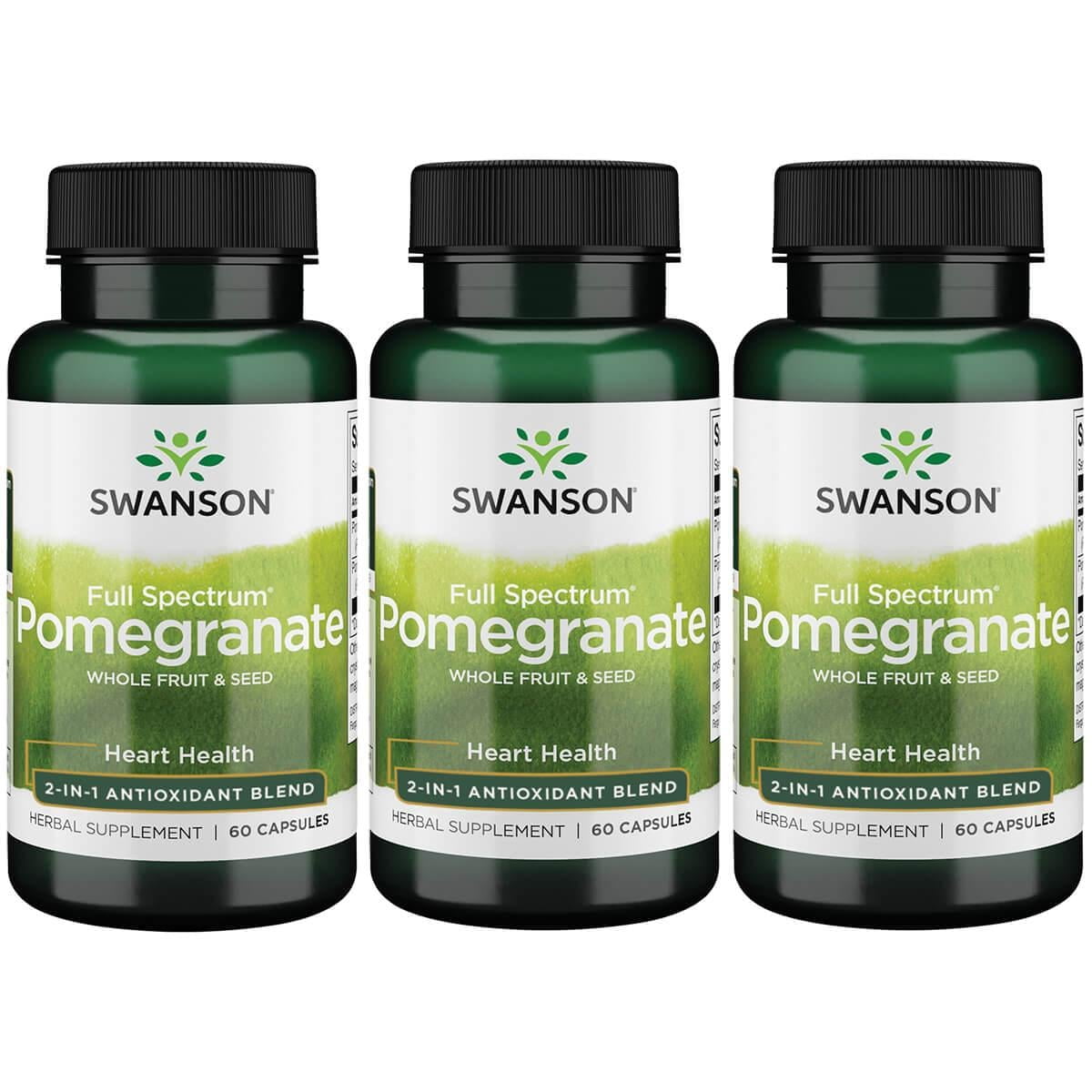 Swanson Full Spectrum Pomegranate Whole Fruit & Seed 60 Caps 3 Pack ...