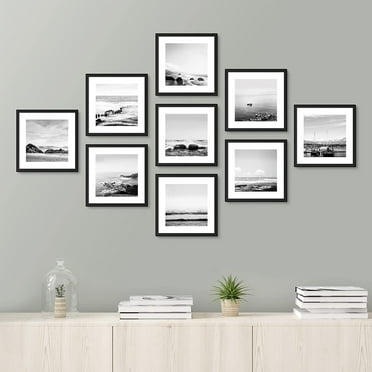 Instapoints 9 Piece Gallery Wall 8" x 8" Picture Frame Set with ...