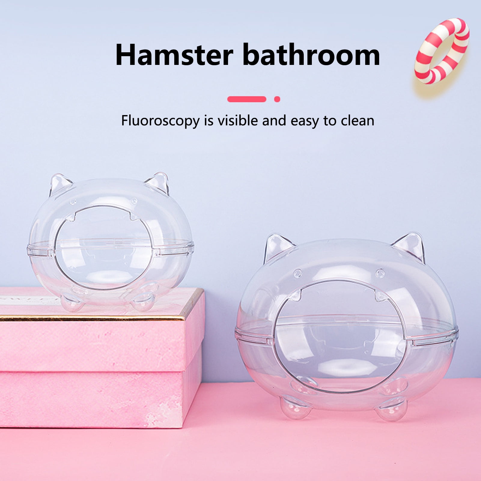 Waroomhouse Hamster Bathroom Pig-shape Transparent Plastic Hamster Mini ...