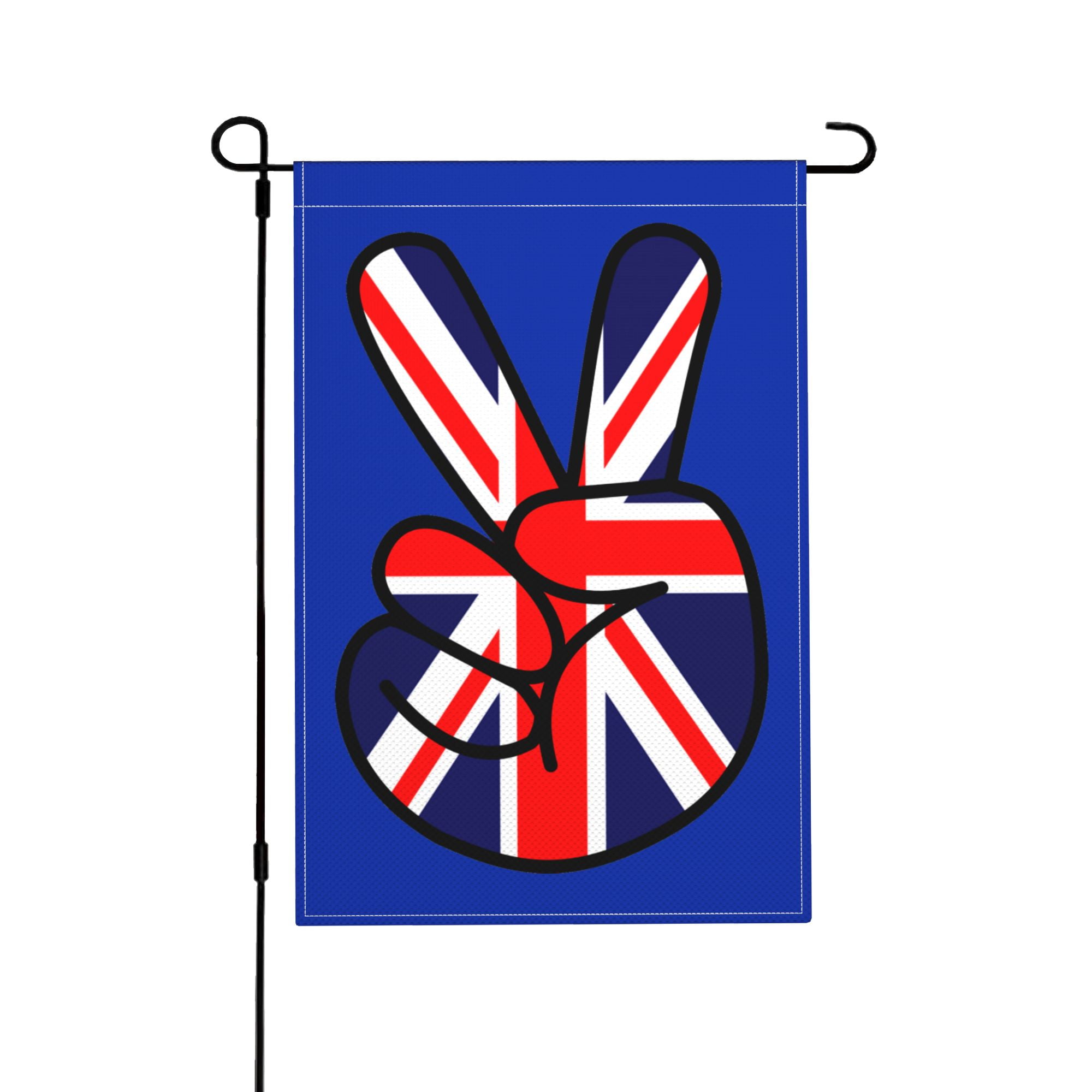 TEQUAN Union Jack Peace Victory Gesture Garden Flags, 18 x 12 inch ...
