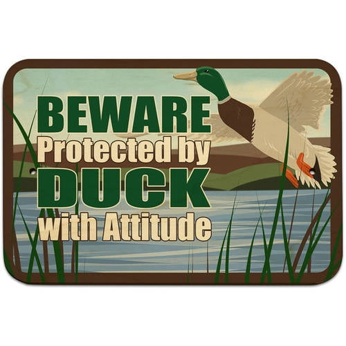Beware Protected by Duck with Attitude Sign - Walmart.com