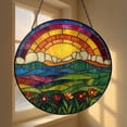 Scenic Rainbow Mountain Sunset Acrylic Suncatcher Window Hanging ...