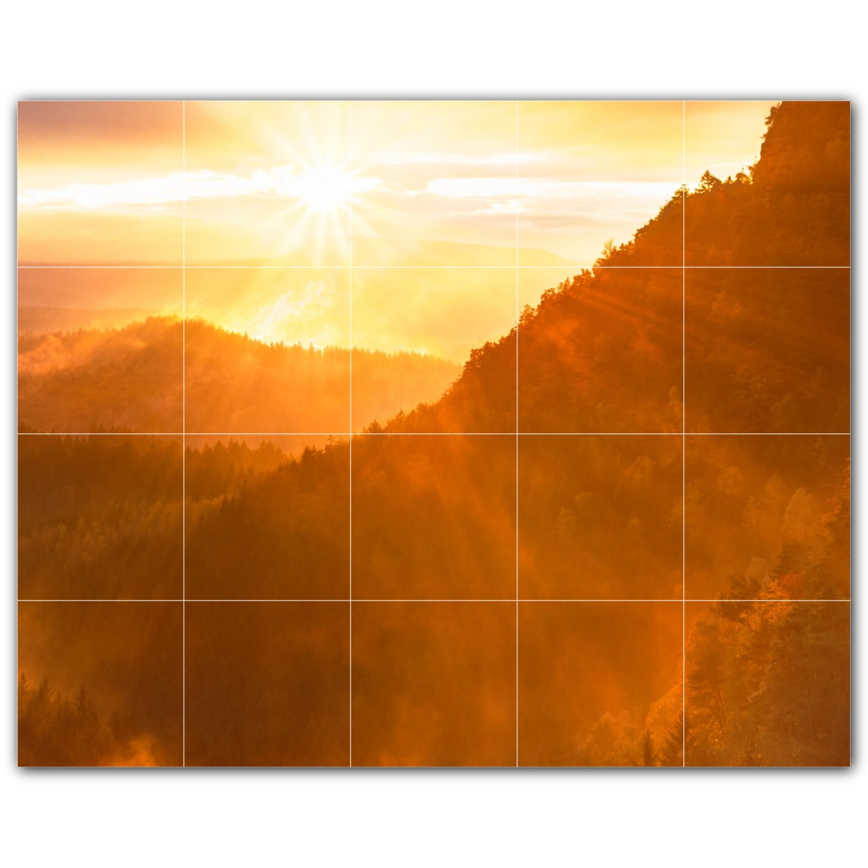 Picture-Tiles.com: Sunset Ceramic Tile Wall Mural WAL500963-54XL. 60"W ...