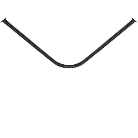 Retractable and Curved Black U-Shaped Shower Curtain Rod Stainless ...