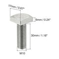Square Head Bolt, M10x30mm 304 Stainless Steel Grade C Square Screws ...