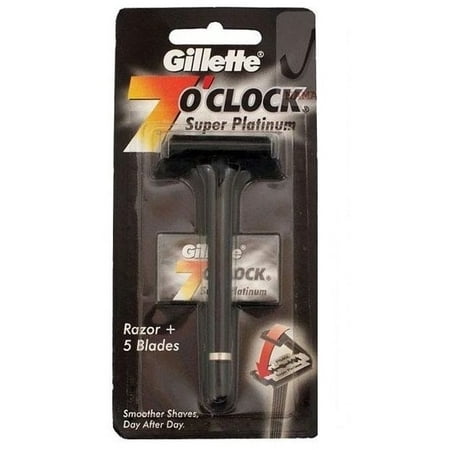 Gillette 7 O'Clock Super Platinum Safety Razor w/ 5 Blades - Walmart.ca
