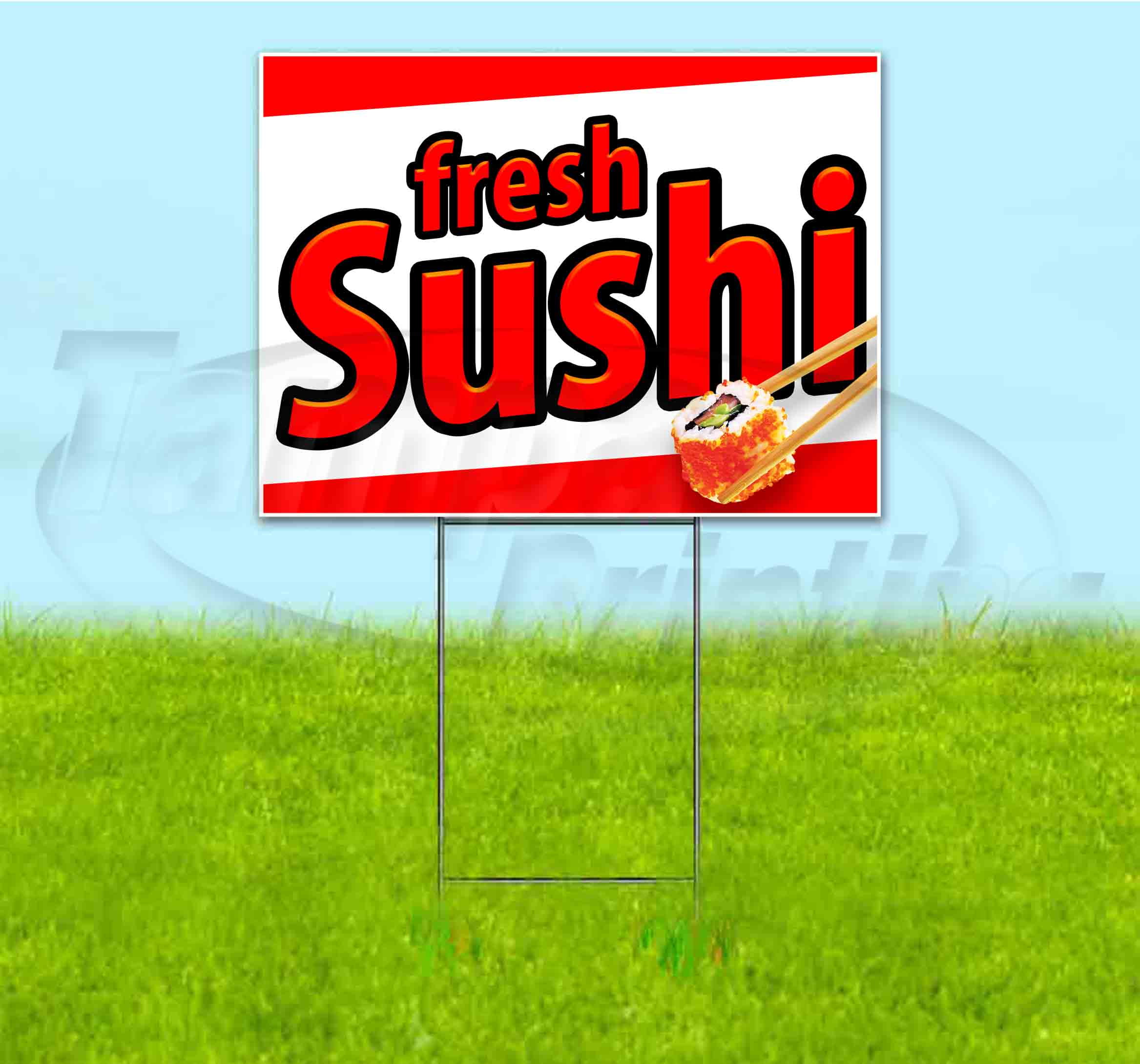 Fresh Sushi (18" x 24") Yard Sign, Includes Metal Step Stake - Walmart.com