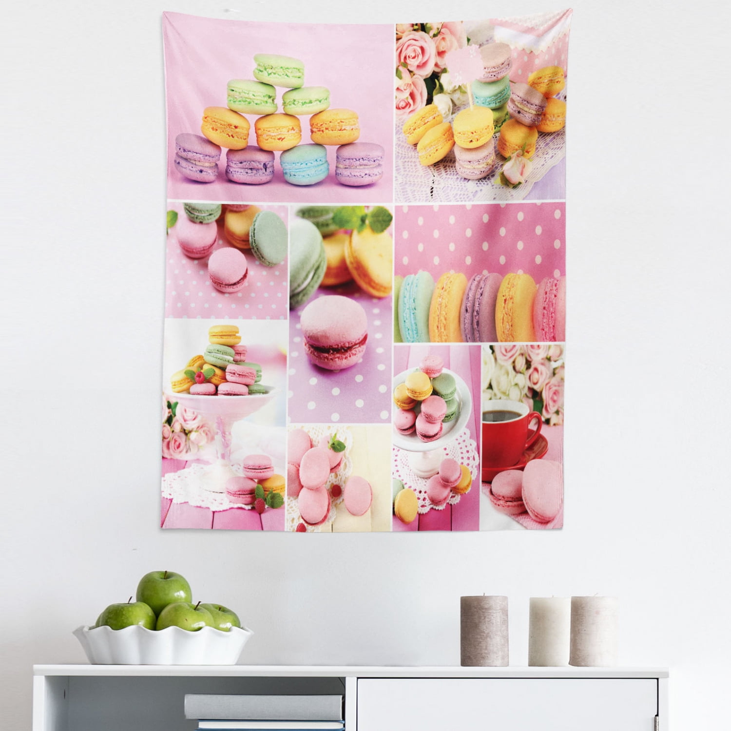 Colorful Tapestry, Collage of Tasty Macaroons Delicious French Desert ...
